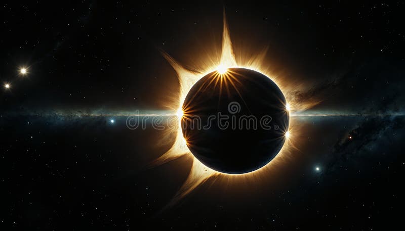 AI Generated Illustration of a Bright Light Shines through an Eclipse ...