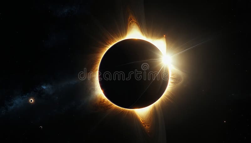 AI Generated Illustration of a Bright Light Shines through an Eclipse ...