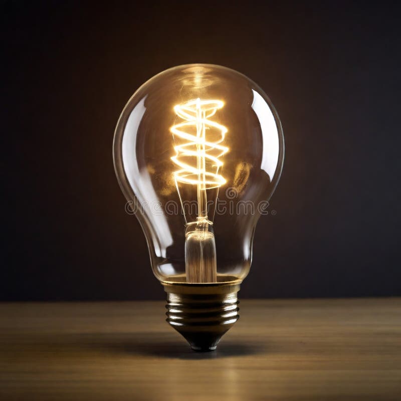 AI Generated Illustration of a Brightly Lit Electronic Light Bulb with ...