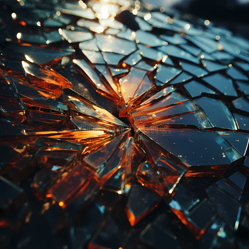AI Generated Illustration of a Broken Glass Piece Creating a Vibrant ...