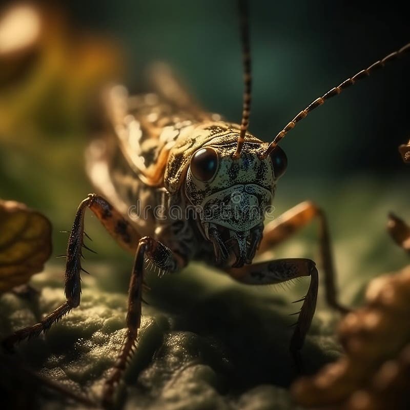 AI Generated Illustration of a Bug in a Field Standing on a Green Leaf ...
