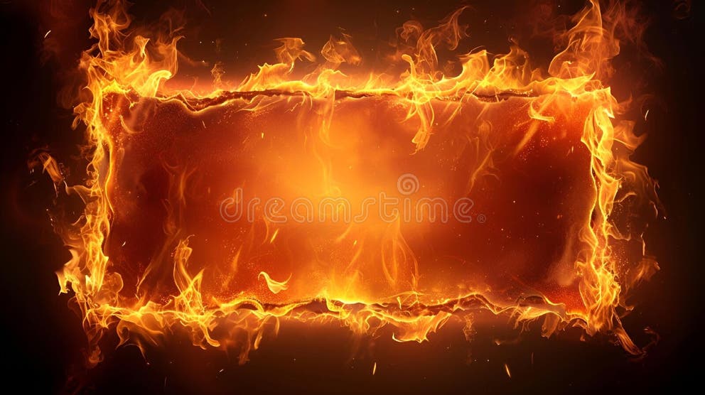 AI Generated Illustration of a Burning Frame Stock Illustration ...