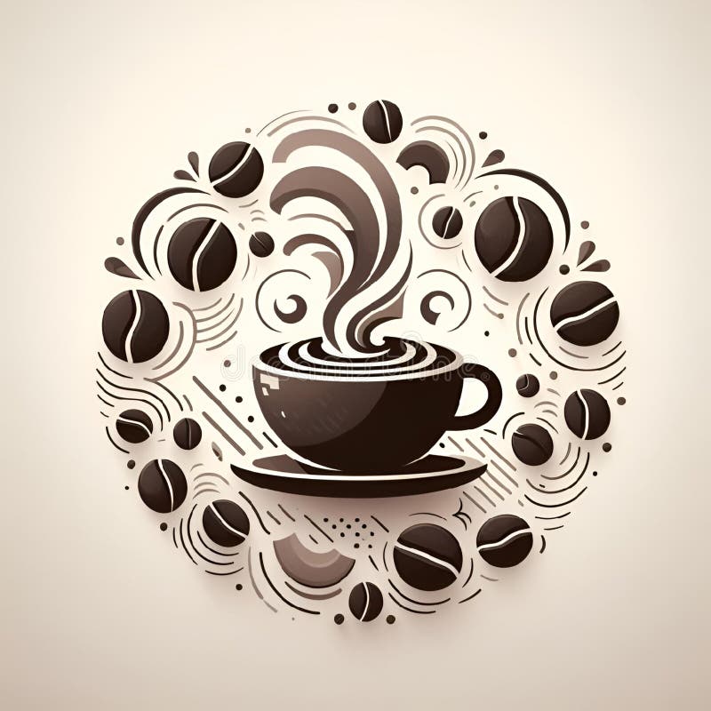 AI Generated Illustration of a Cafe Logo Design with a Cup of Coffee ...