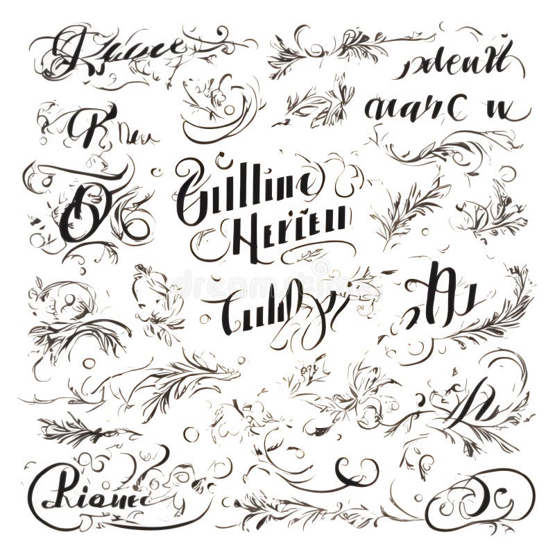 AI Generated Illustration of Calligraphy Letters Stock Illustration ...