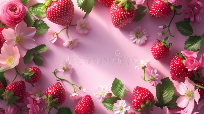 Harmony in Bloom: Intertwined Delicacies on a Blushing Canvas Stock ...