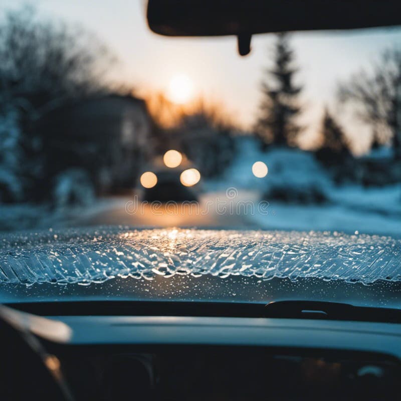 AI Generated Illustration of a Car Window Covered with a Layer of Ice ...