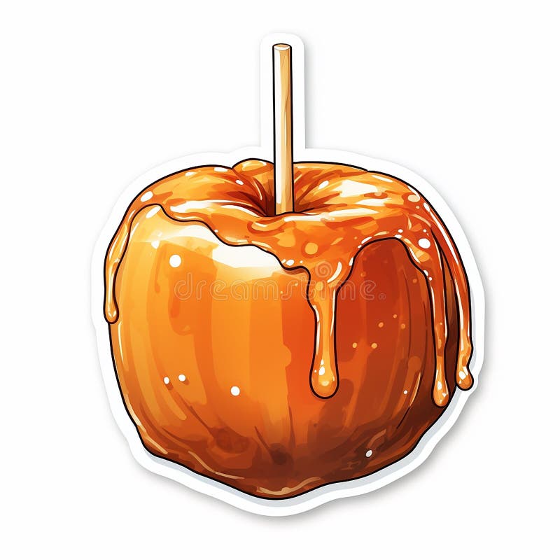 Caramel Apple Stick Stock Illustrations – 952 Caramel Apple Stick Stock ...