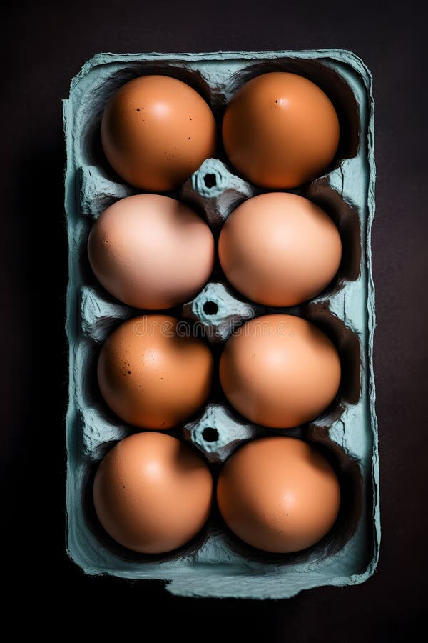 AI Generated Illustration of a Carton Containing Eight Eggs Sitting ...