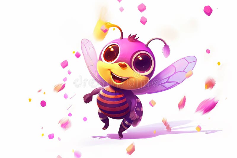 AI Generated Illustration of a Cartoon Bee with Confetti Sprinkles ...