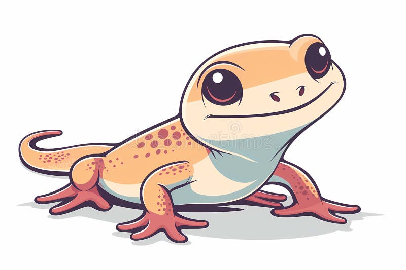 AI-generated Illustration of a Cartoon Salamander on a White Background ...