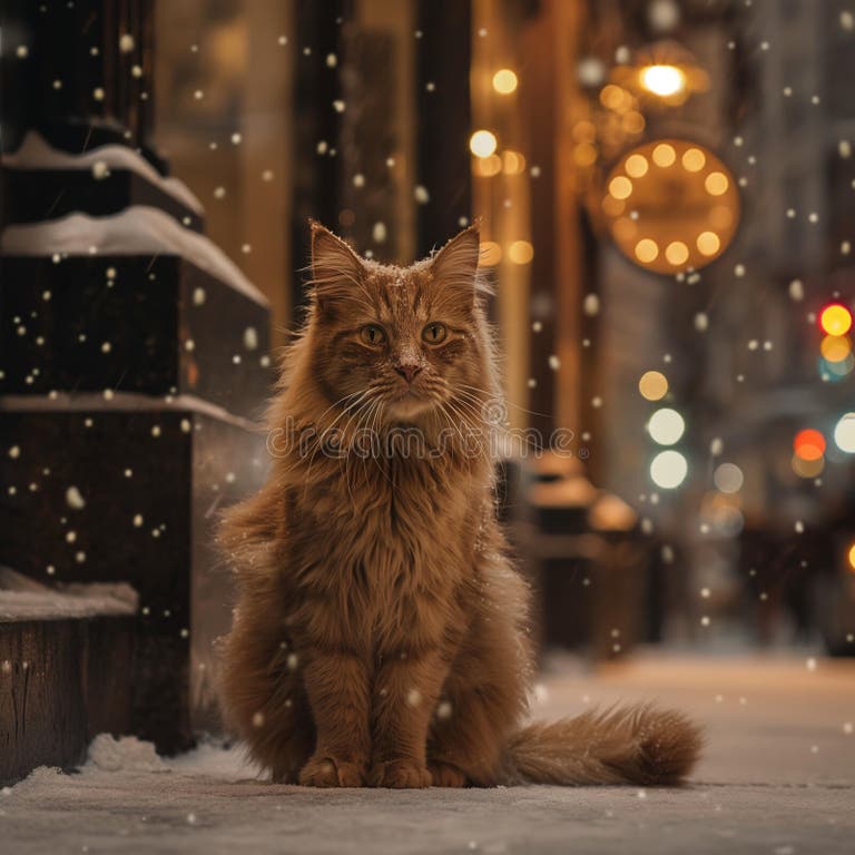 AI Generated Illustration of a Cat Diligently Monitors Its Work ...