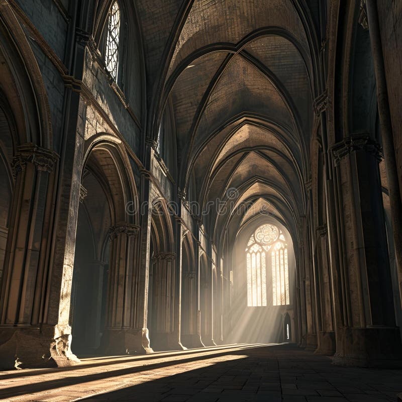 AI Generated Illustration of a Cathedral Standing Illuminated by the ...