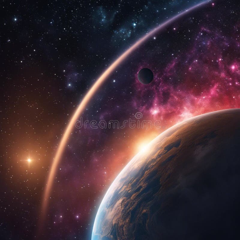 AI Generated Illustration of Celestial Bodies in the Space Stock ...