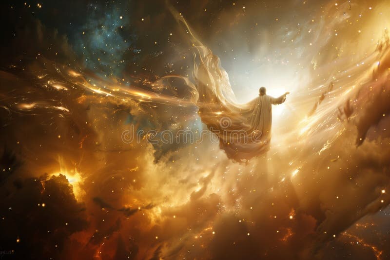 AI Generated Illustration of a Celestial Deity in Space Stock ...