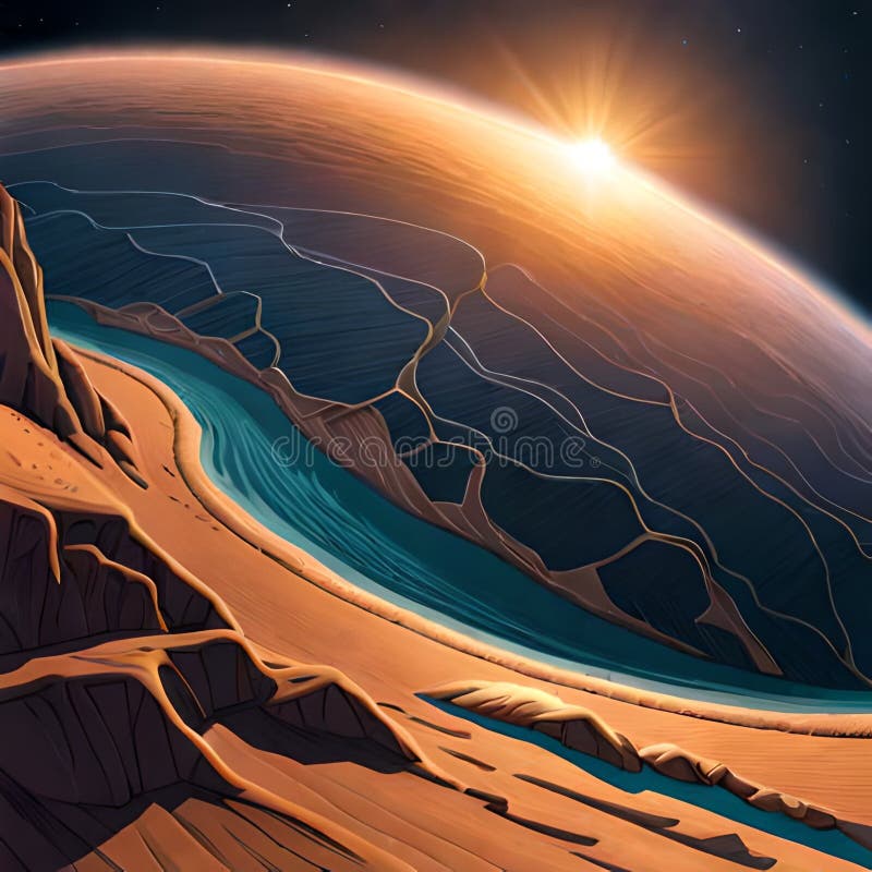 AI Generated Illustration of a Celestial Scene of the Planet in a ...