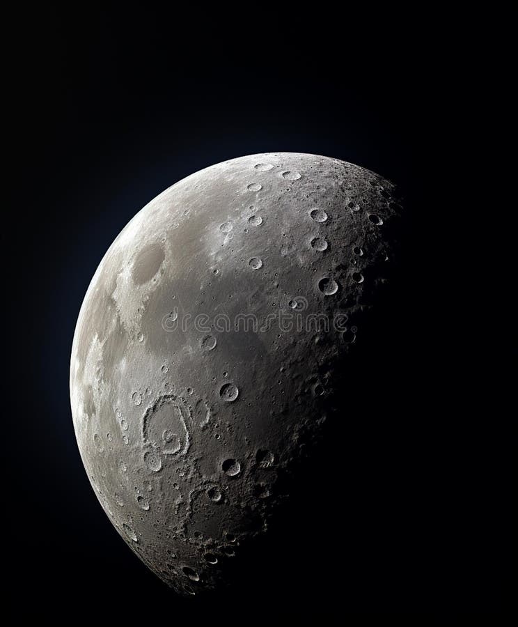 AI Generated Illustration of a Celestial View of a Full Moon in a Dark ...