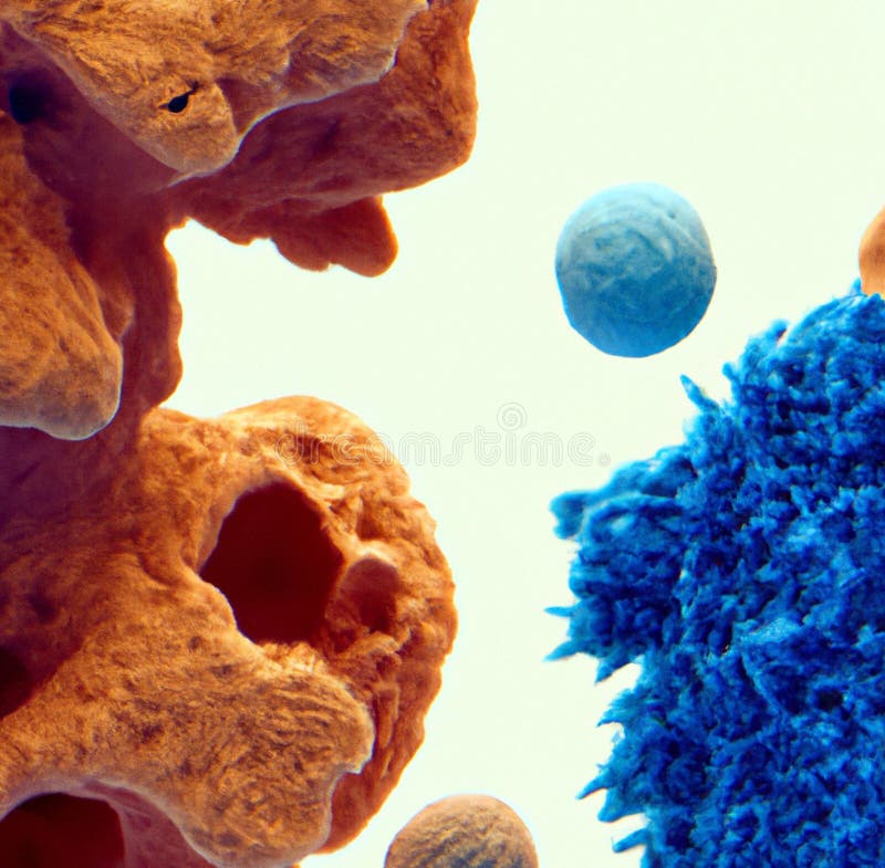 AI-generated Illustration of Cells Observed Under a Microscope. Stock ...