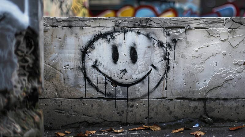 AI Generated Illustration of a Cheerful Graffiti Smile Adding a Splash ...
