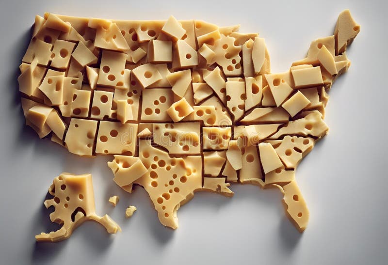 AI Generated Illustration of Cheese Map Stock Illustration ...