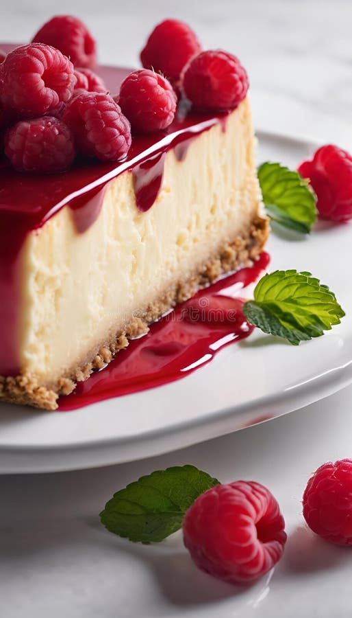 AI-generated Illustration of Cheesecake, Topped with a Glossy Layer of ...
