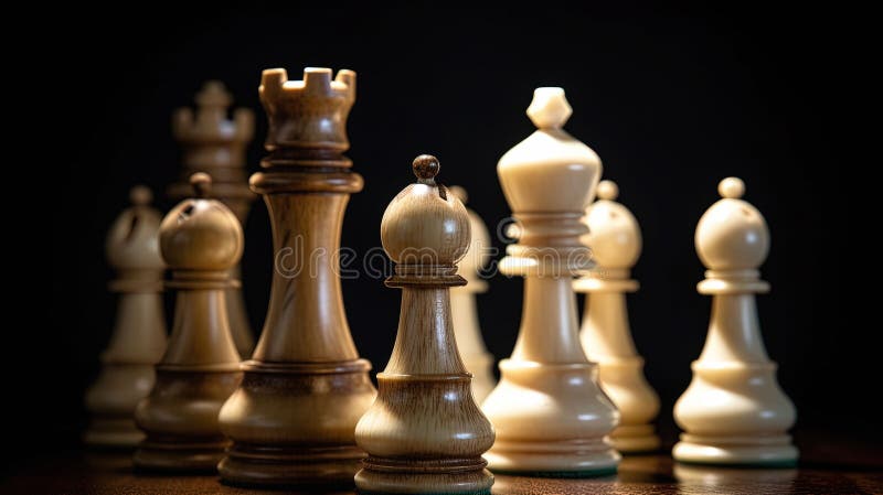 AI Generated Illustration of a Chess Set, with the Chess Pieces Casting ...
