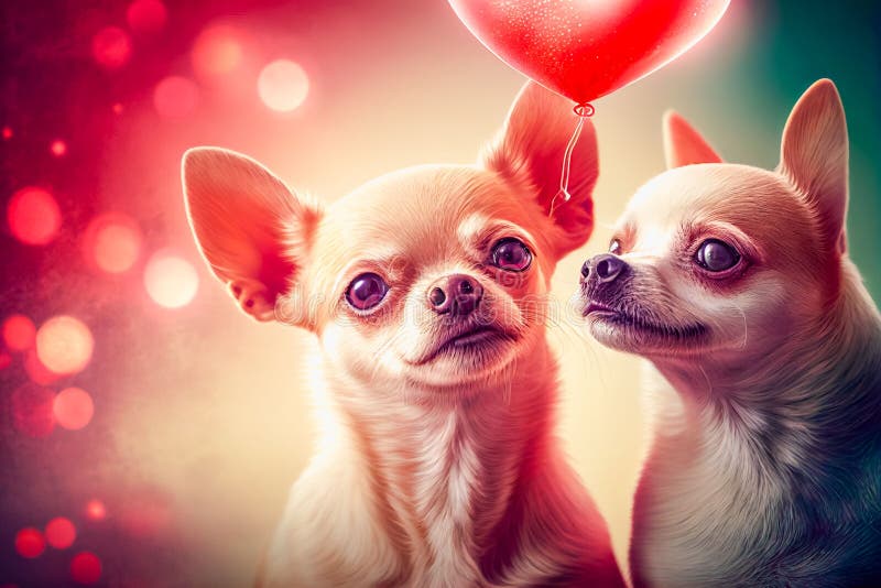 AI Generated Illustration of Chihuahua Dogs in Love Stock Illustration ...