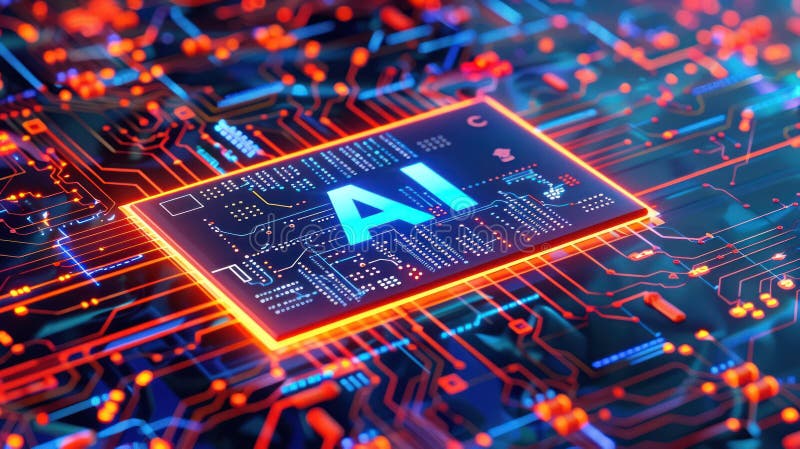 AI Generated Illustration of a Chip with the Letter "Ai" Surrounded by ...