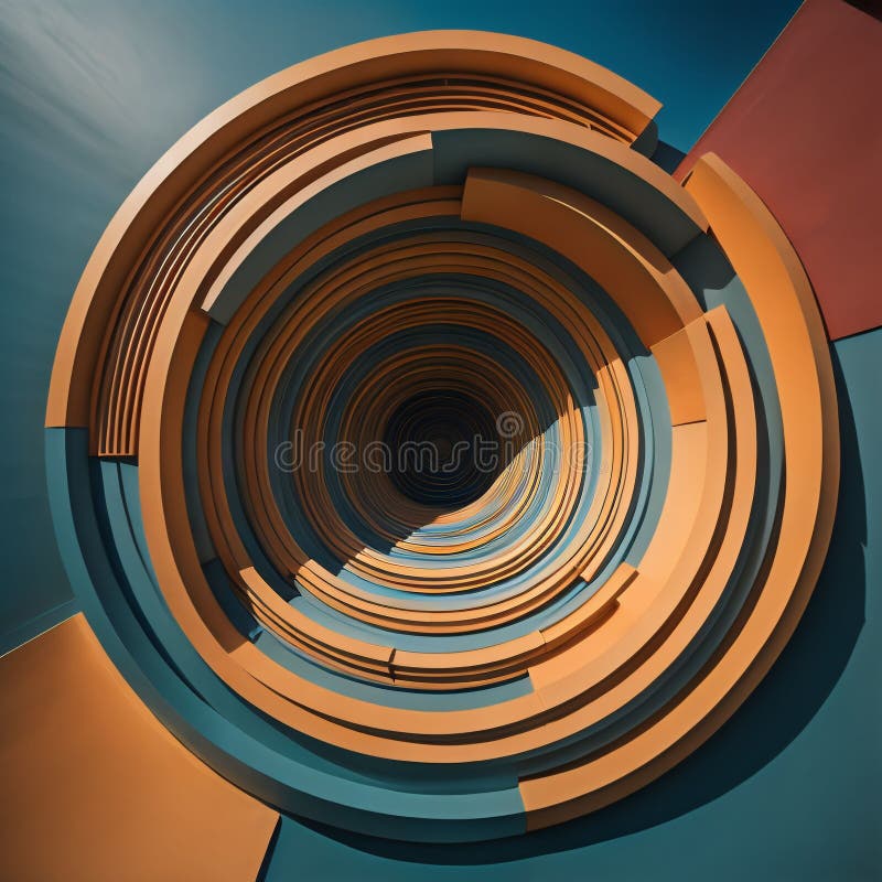 AI Generated Illustration of a Circular Geometric Structure Stock ...