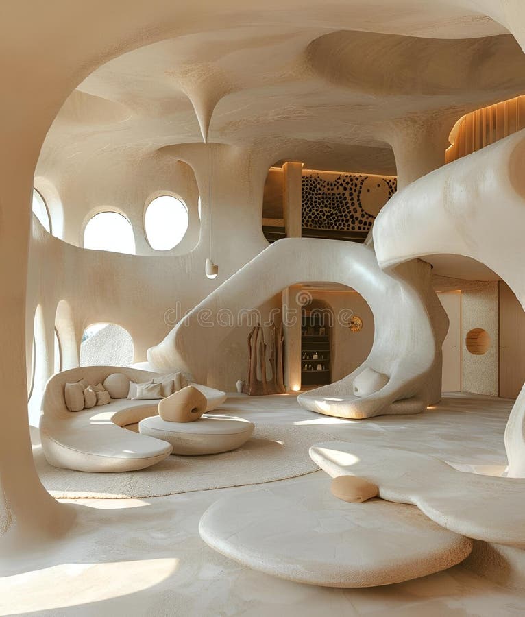 AI Generated Illustration of Circular Objects Scattered in a Modern ...