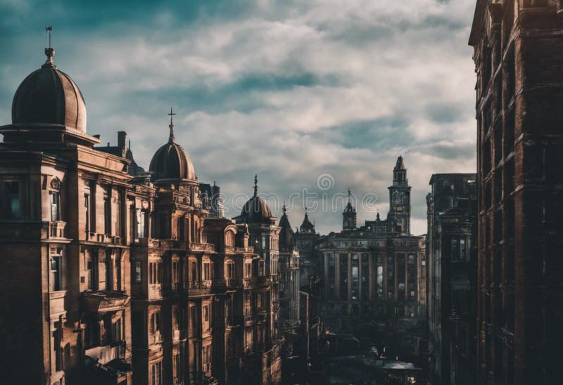 AI Generated Illustration of a Cityscape with Several Buildings ...