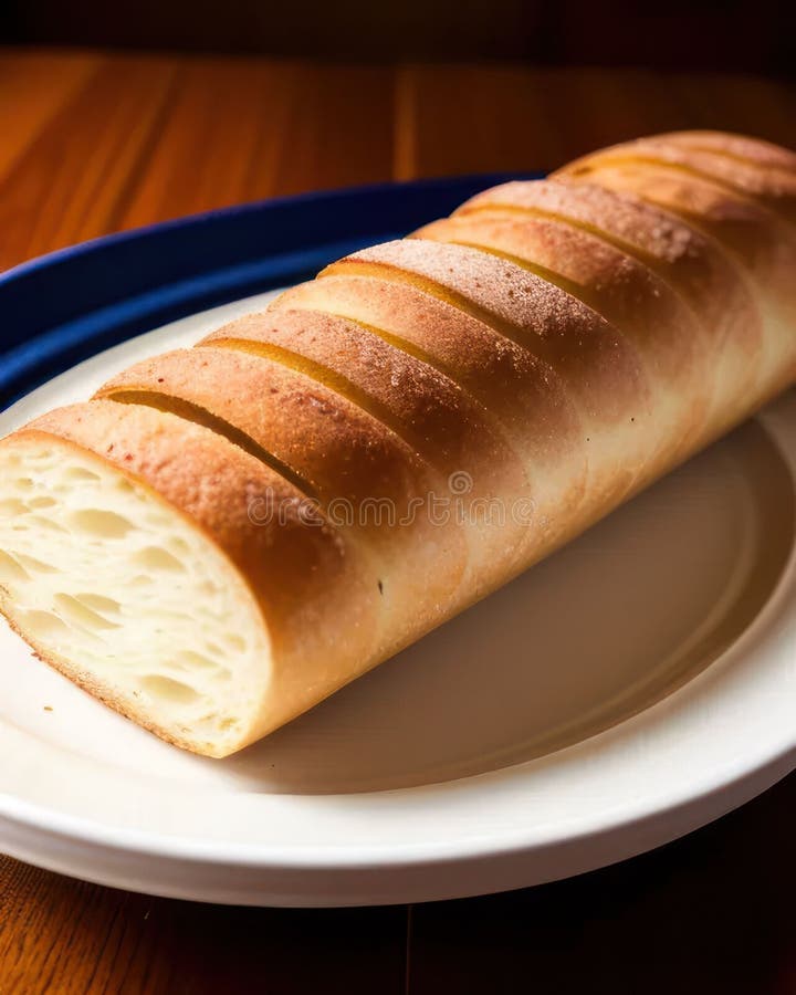 AI Generated Illustration of a Classic Piece of White Bread on a Blue ...