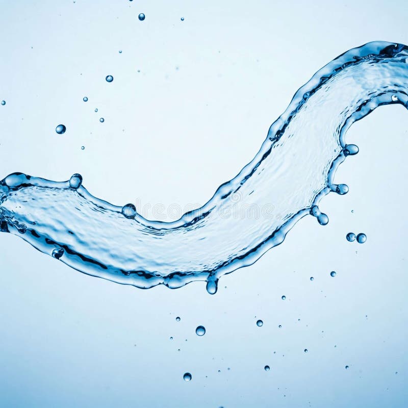 Dynamic Splash of Water in Wave Motion on Light Background Stock ...