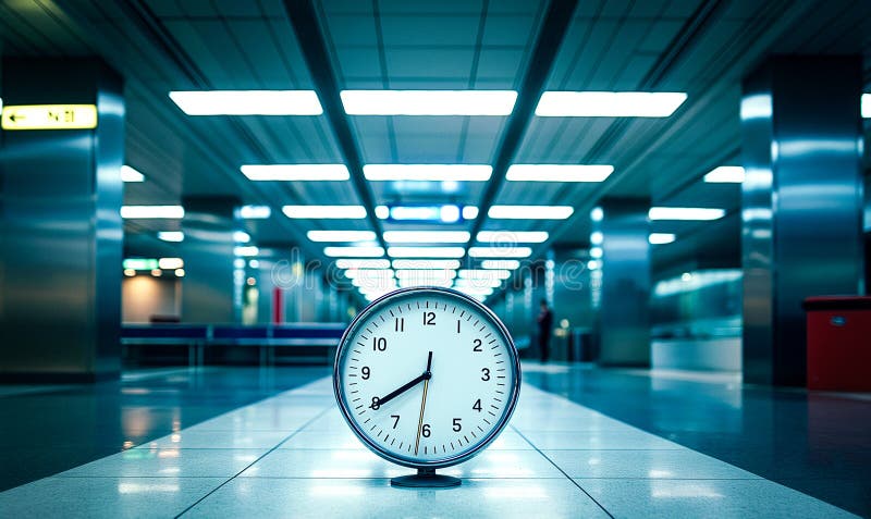 AI Generated Illustration of a Clock on the Subway Platform Stock Image ...