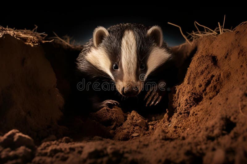 AI Generated Illustration of a Close-up of an Adorable Badger Cub ...