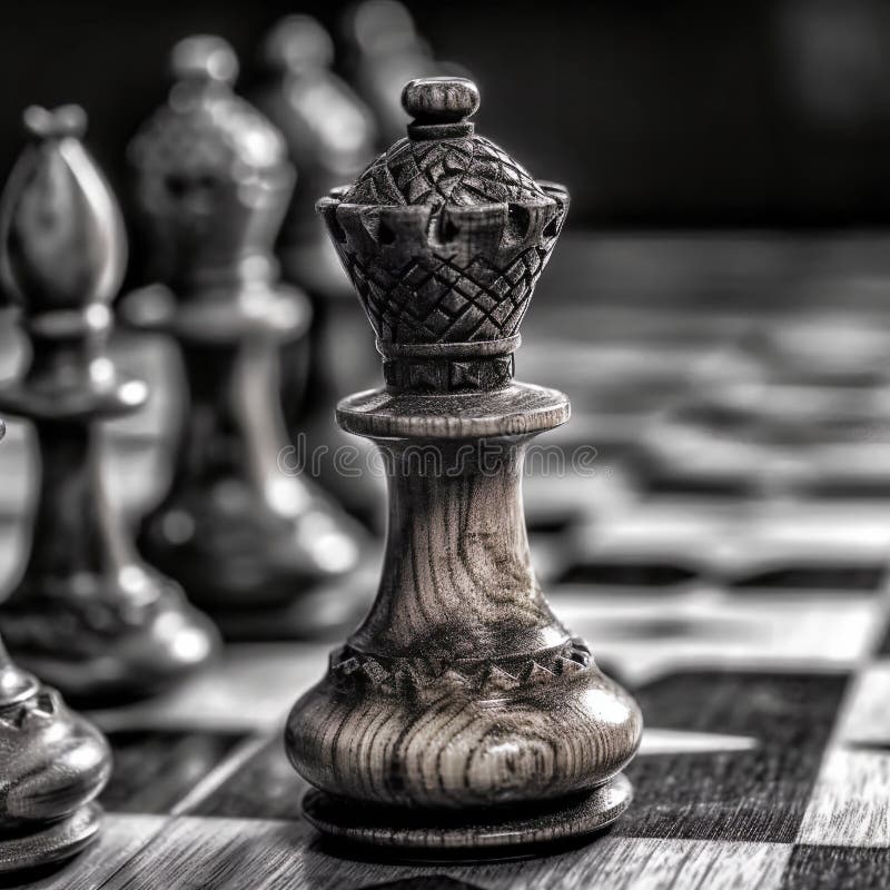 AI Generated Illustration of a Close-up of a Black Chess Elephant Piece ...