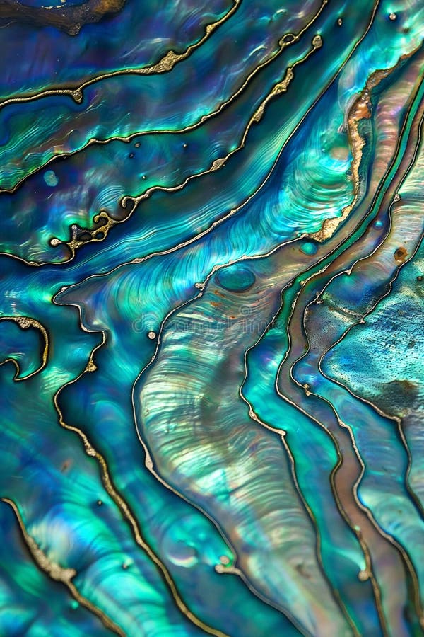 The Blue Surface of a Shell Has Wavy Waves on it Stock Photo - Image of ...