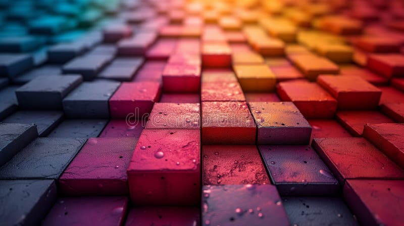 A Close Up of Colored Blocks with a Light Shining through Stock Image ...