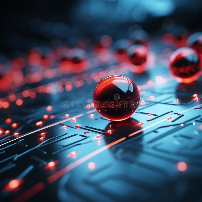 AI Generated Illustration of a Close Up of a Computer Keyboard with Red ...