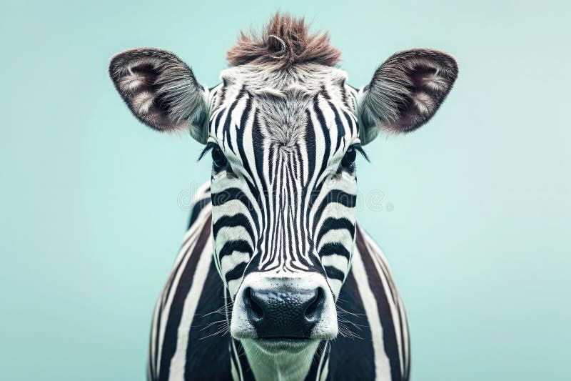 AI Generated Illustration of a Close-up of a Cow with a Zebra Pattern ...