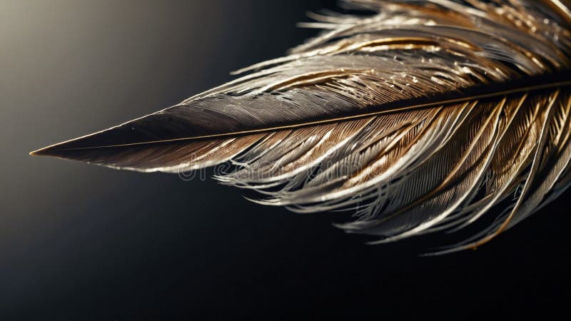 AI Generated Illustration of a Close-up of a Delicate Feather Quill ...
