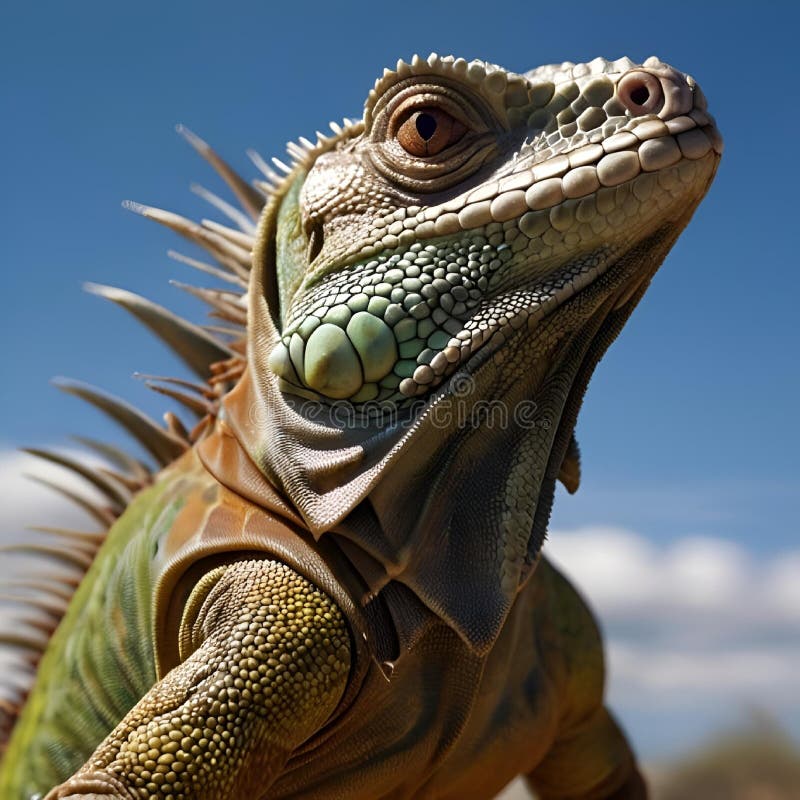 A Close Up of an Iguana Lizard with it S Front Paws Outstretched Stock ...