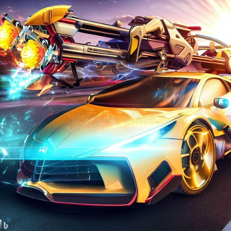 A Car that is in the Middle of an Animated Game Stock Illustration ...