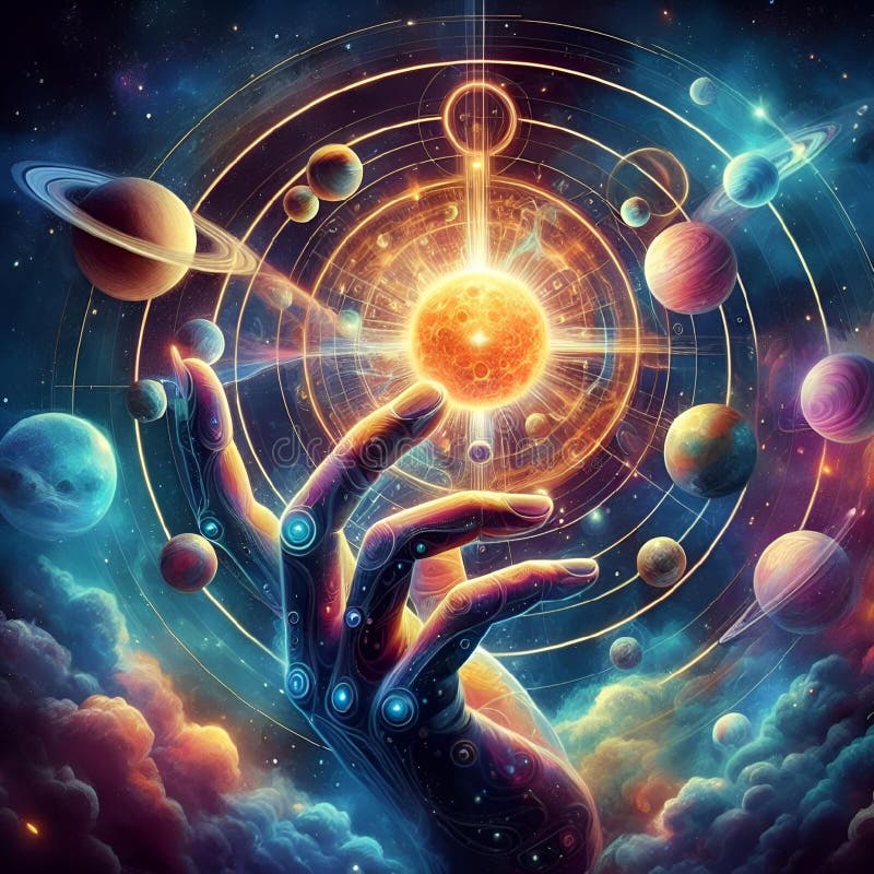 AI Generated Illustration of a Close-up Image of a Human Hand Gently ...