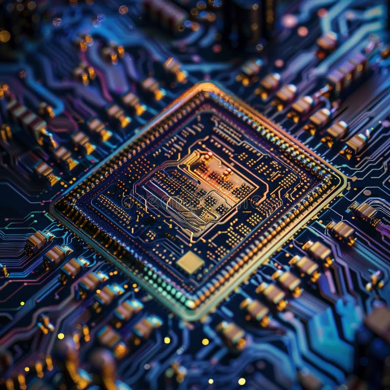 Microprof Chip in the Middle of an Electronic Board Stock Image - Image ...