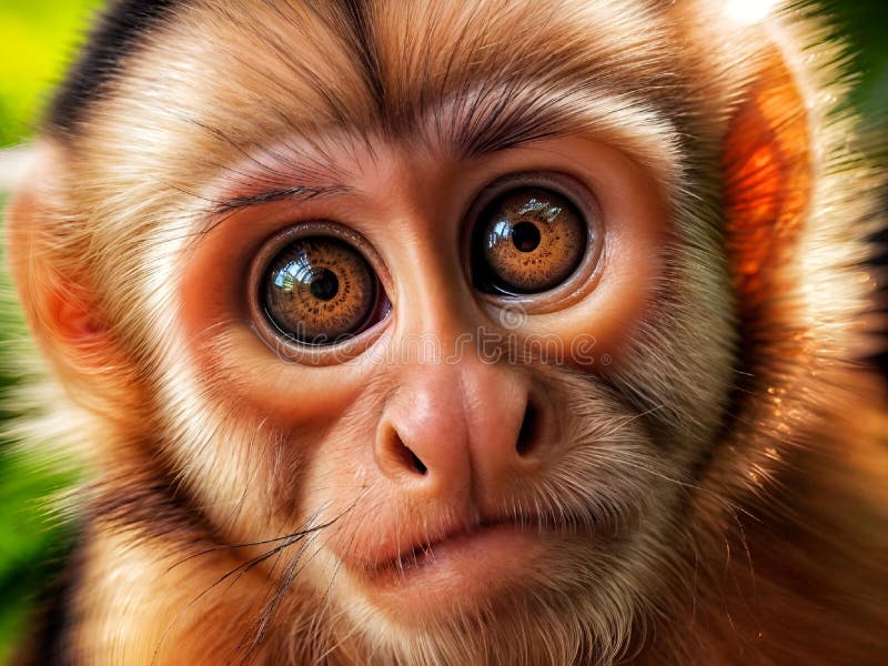 The Closeup of a Monkey Face on a Colorful Background Stock ...