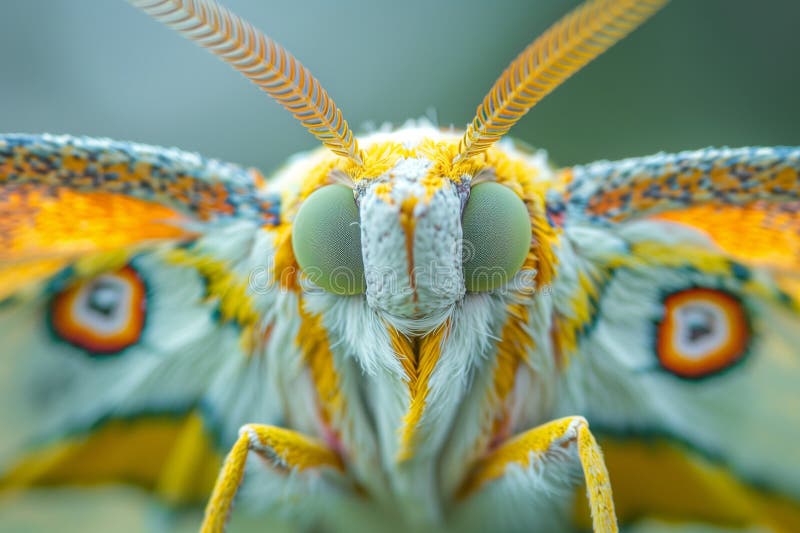 A Close Up View of the Face of an Animal Moth Stock Illustration ...