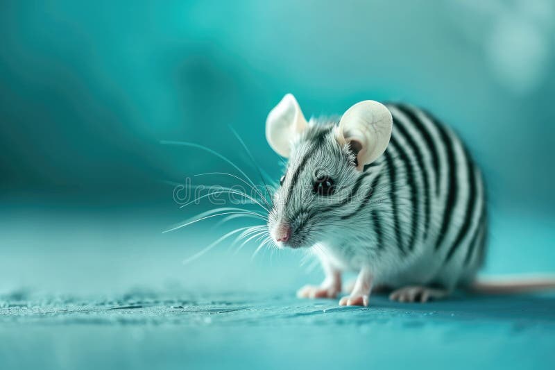 AI Generated Illustration of a Close-up of Mouse with a Zebra Pattern ...