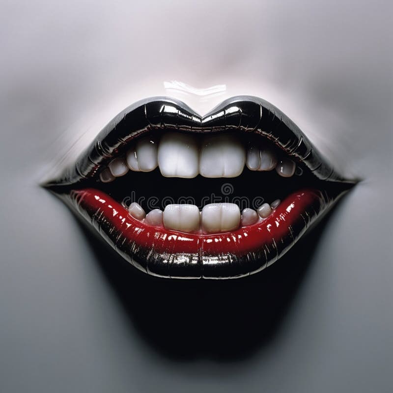 AI Generated Illustration of a Close-up of a Mouth with Toothpaste and ...