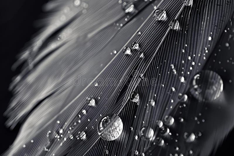 AI Generated Illustration of a Close-up of a Raindrop Resting on a ...