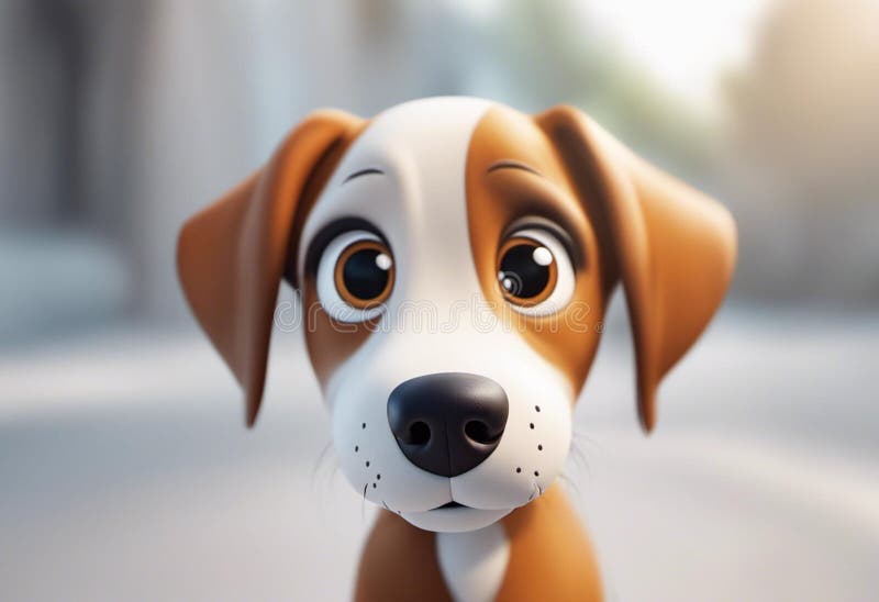 AI Generated Illustration of a Close-up of a Sad-looking Dog with Large, Expressive Eyes Stock ...